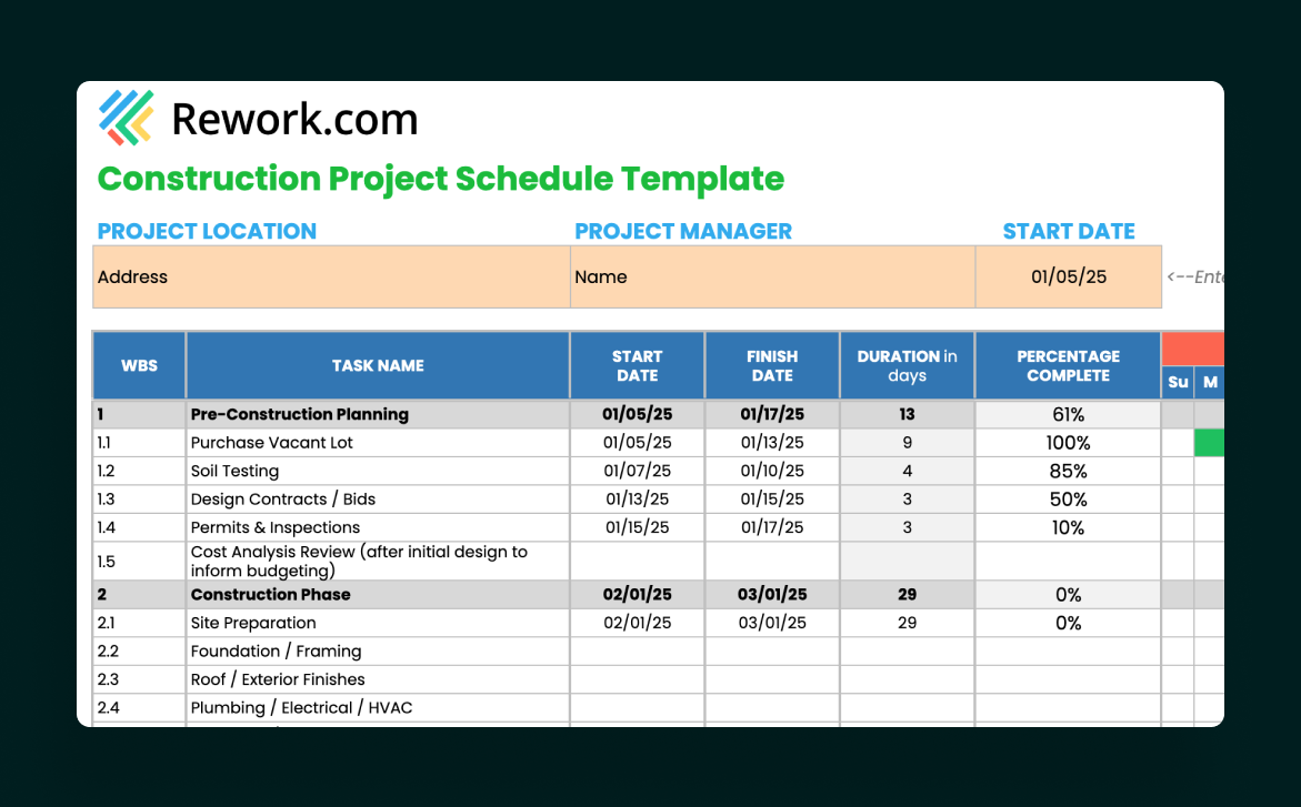 Boost Efficiency with Free Construction Project Schedule Template